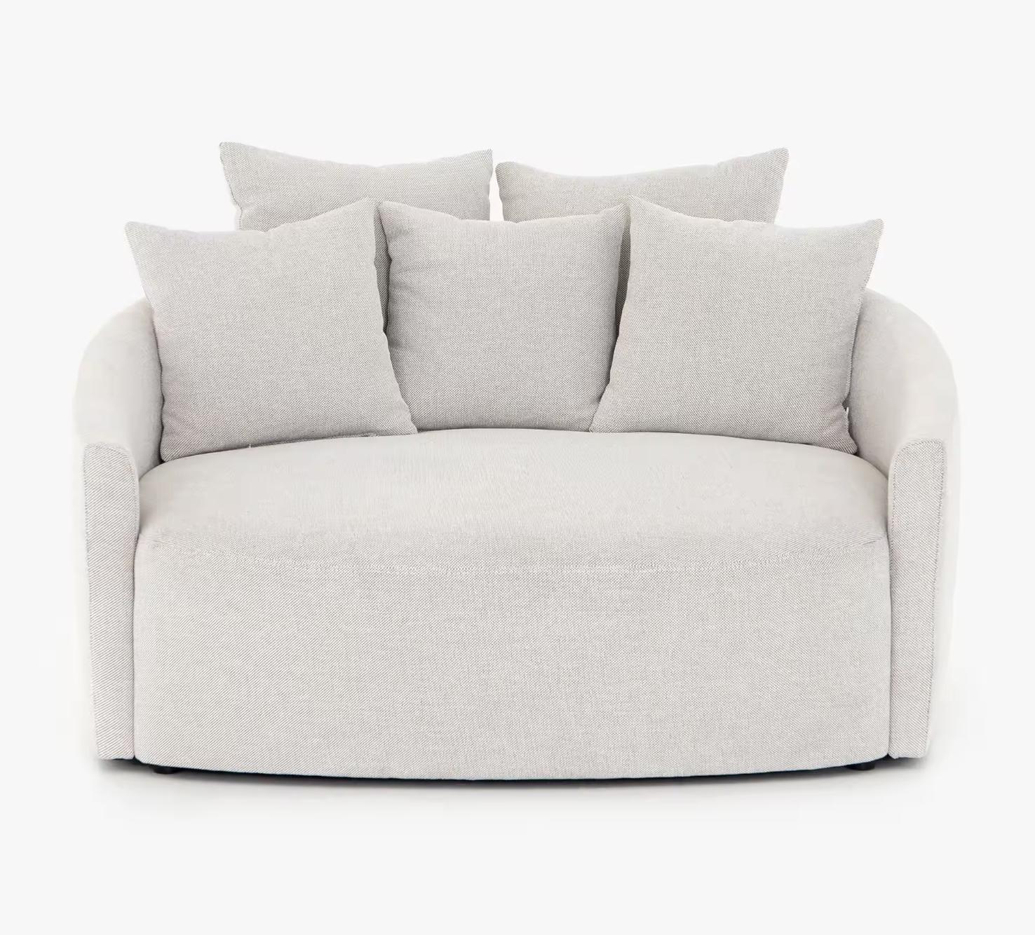 Custom Made Luxury Loveseat Living Room Furniture Round Customize ...