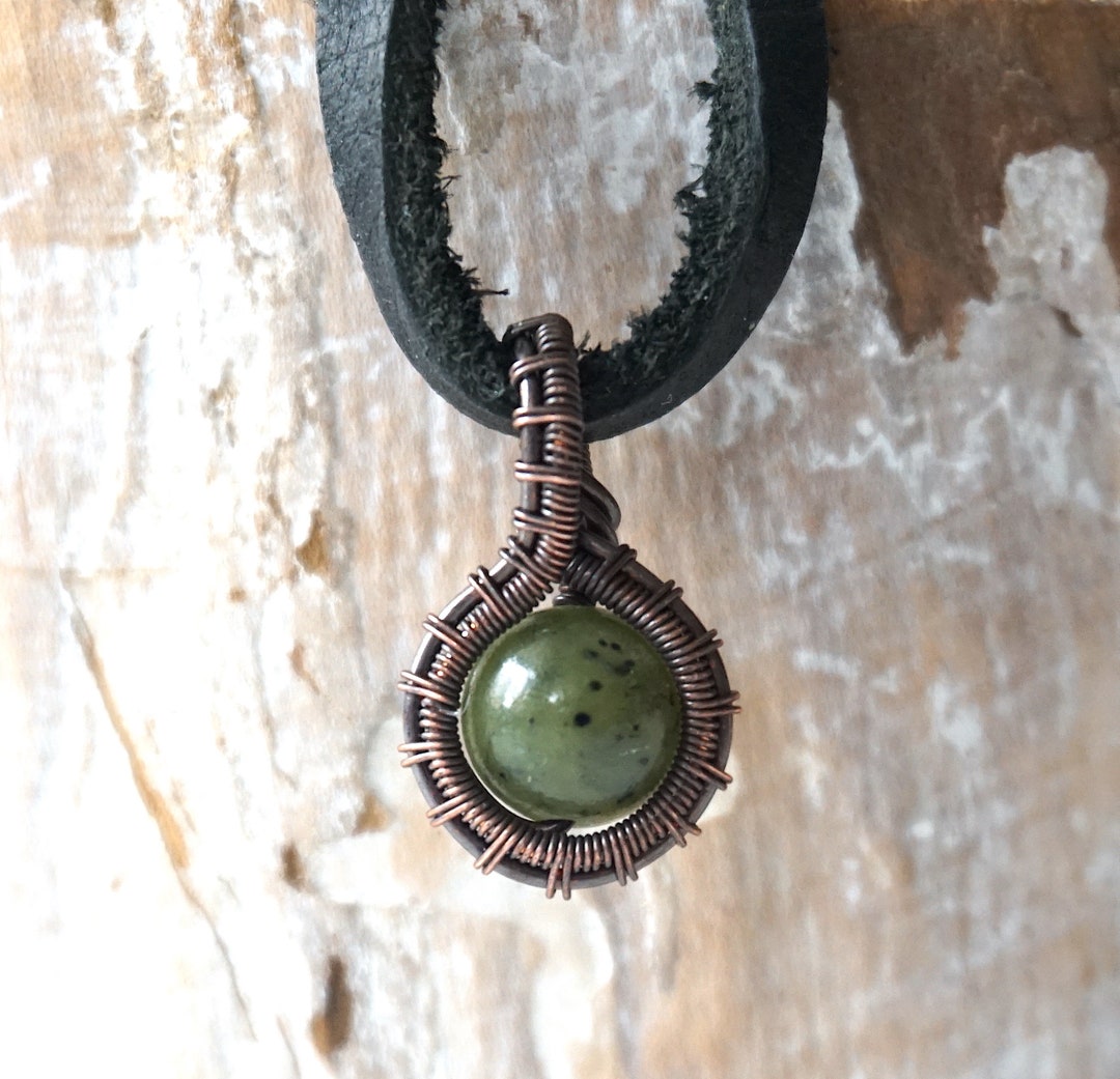 Jade Necklace Men, Green Jade Pendant, 35th Anniversary, Anniversary ...