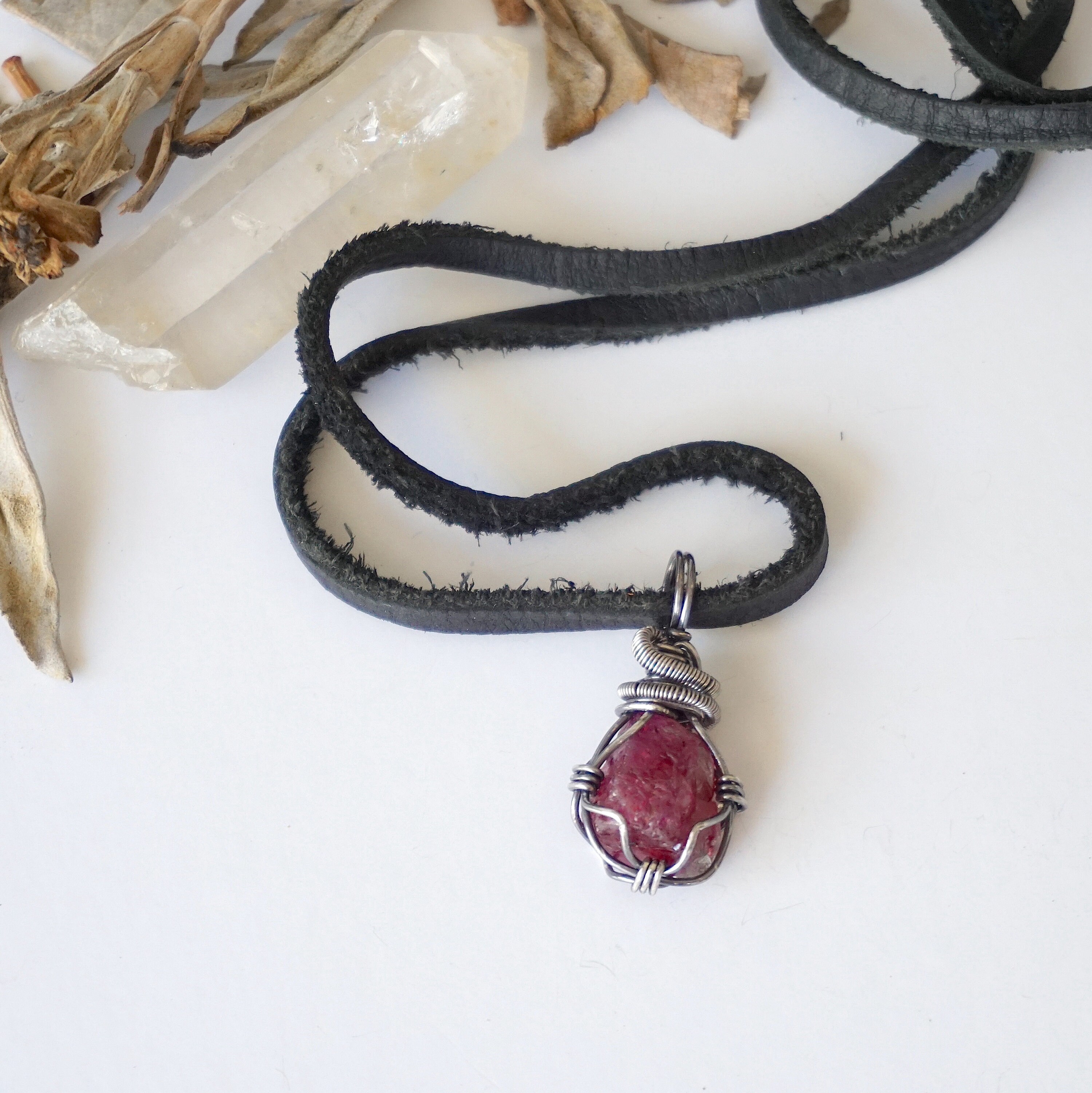 Raw Ruby Necklace Ruby Birthstone Necklace Raw Crystal | Etsy