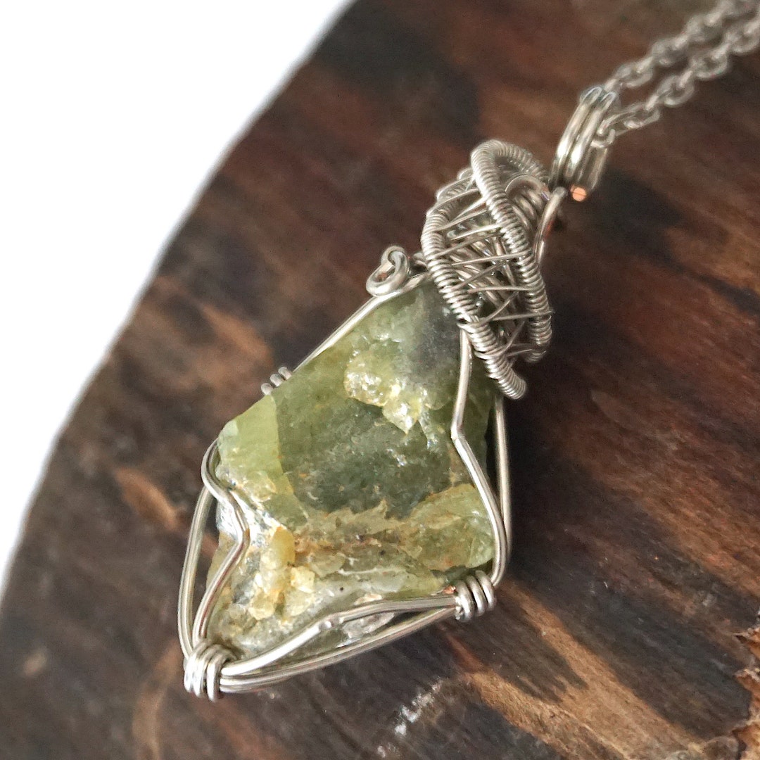 Raw Peridot Necklace, Peridot Pendant Necklace, August Birthstone ...