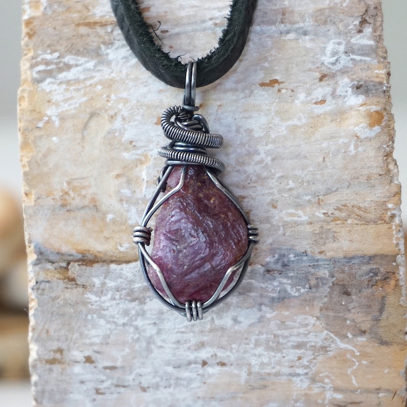 Rough Ruby Necklace Natural Ruby Necklace Crystal Necklace - Etsy