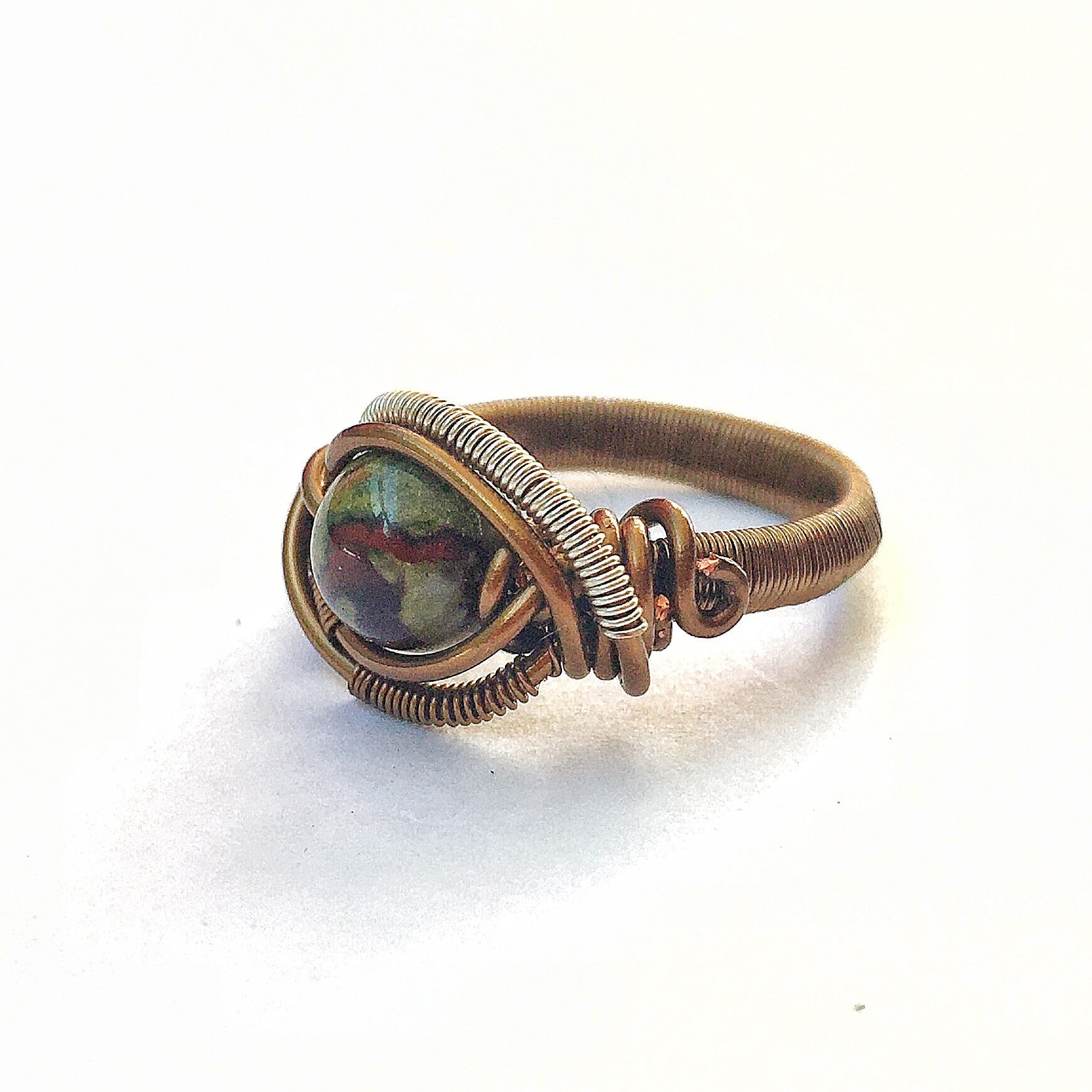 Dragon Blood Ring, Wire Wrapped Stone Ring, Mens Crystal Ring, One Year ...