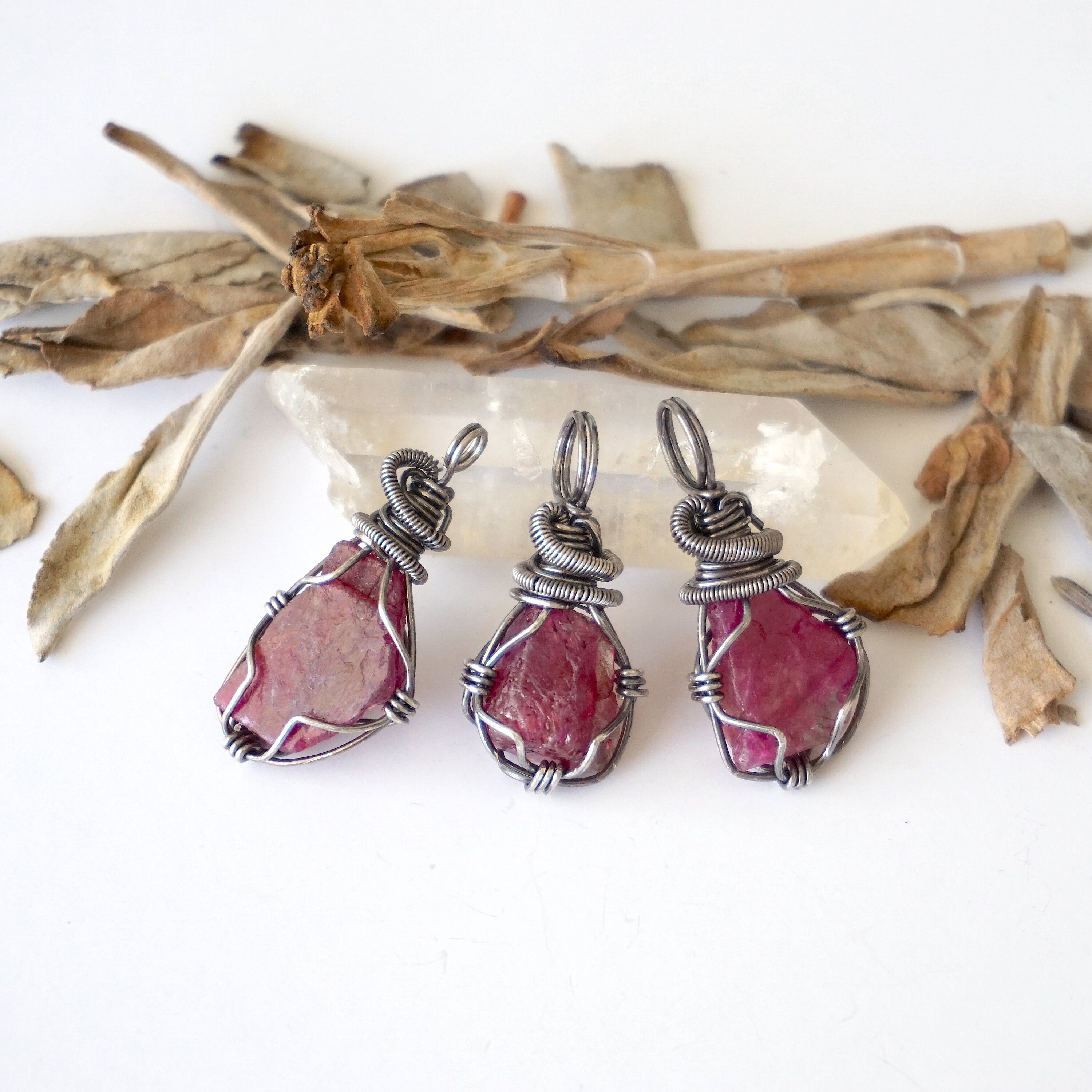 Raw Ruby Necklace Ruby Birthstone Necklace Raw Crystal | Etsy