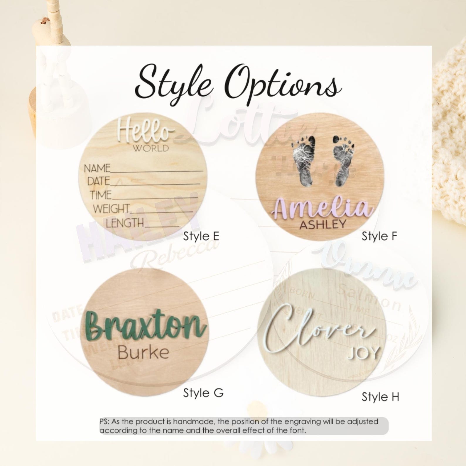 Baby Announcement Sign With Birth Stats, Matching Name Plate, Wood Sign ...