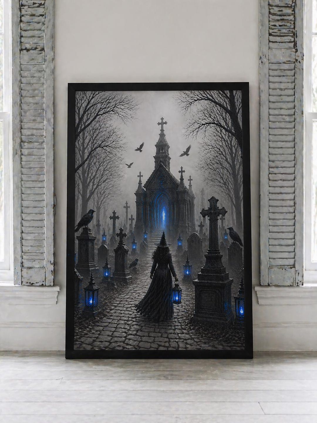 Gothic Cemetery Art Print Digital Download Printable Wall Poster ...