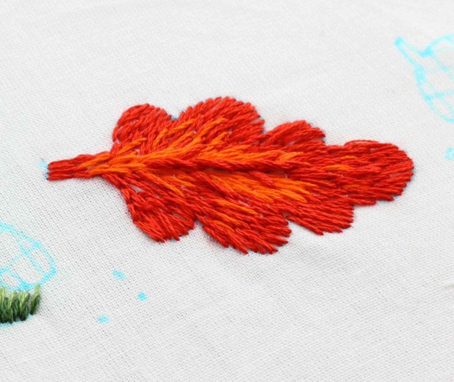 Acorn Embroidery Pattern Packet Acorn Design Autumn Leaves Design - Etsy