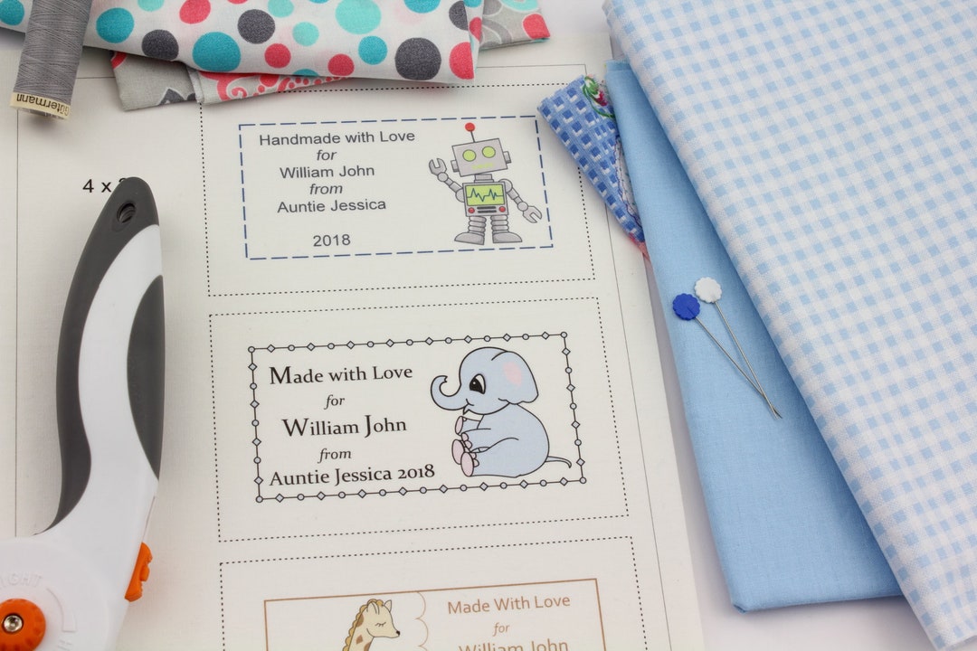 Printable Baby Quilt Labels, Customizable Sewing Labels (PDF) - Etsy