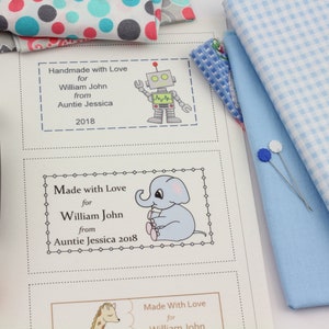 Printable Baby Quilt Labels, Customizable Sewing Labels (PDF) - Etsy