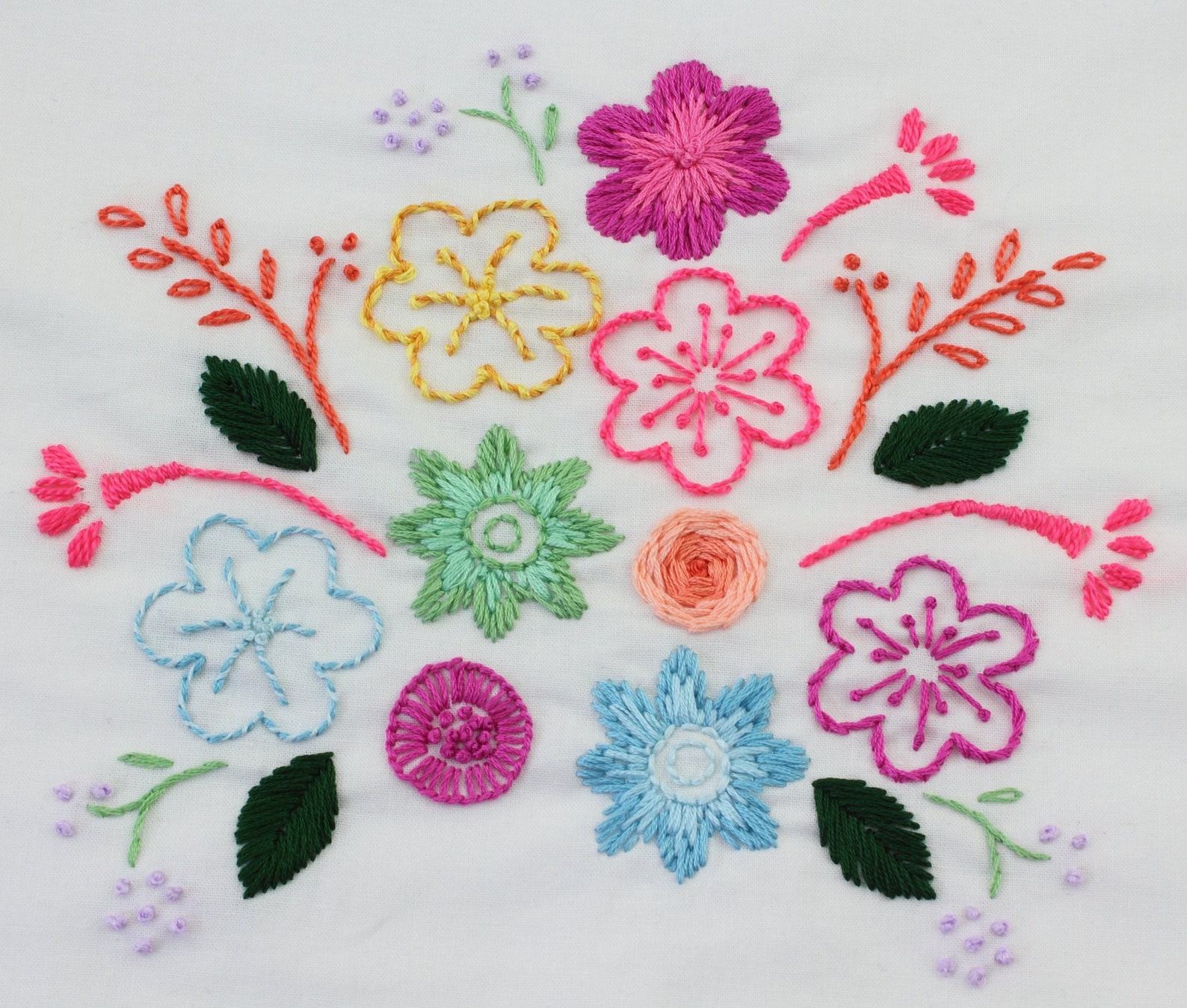 Flower Embroidery Design Flower Fancy Hand Embroidery Flowers - Etsy