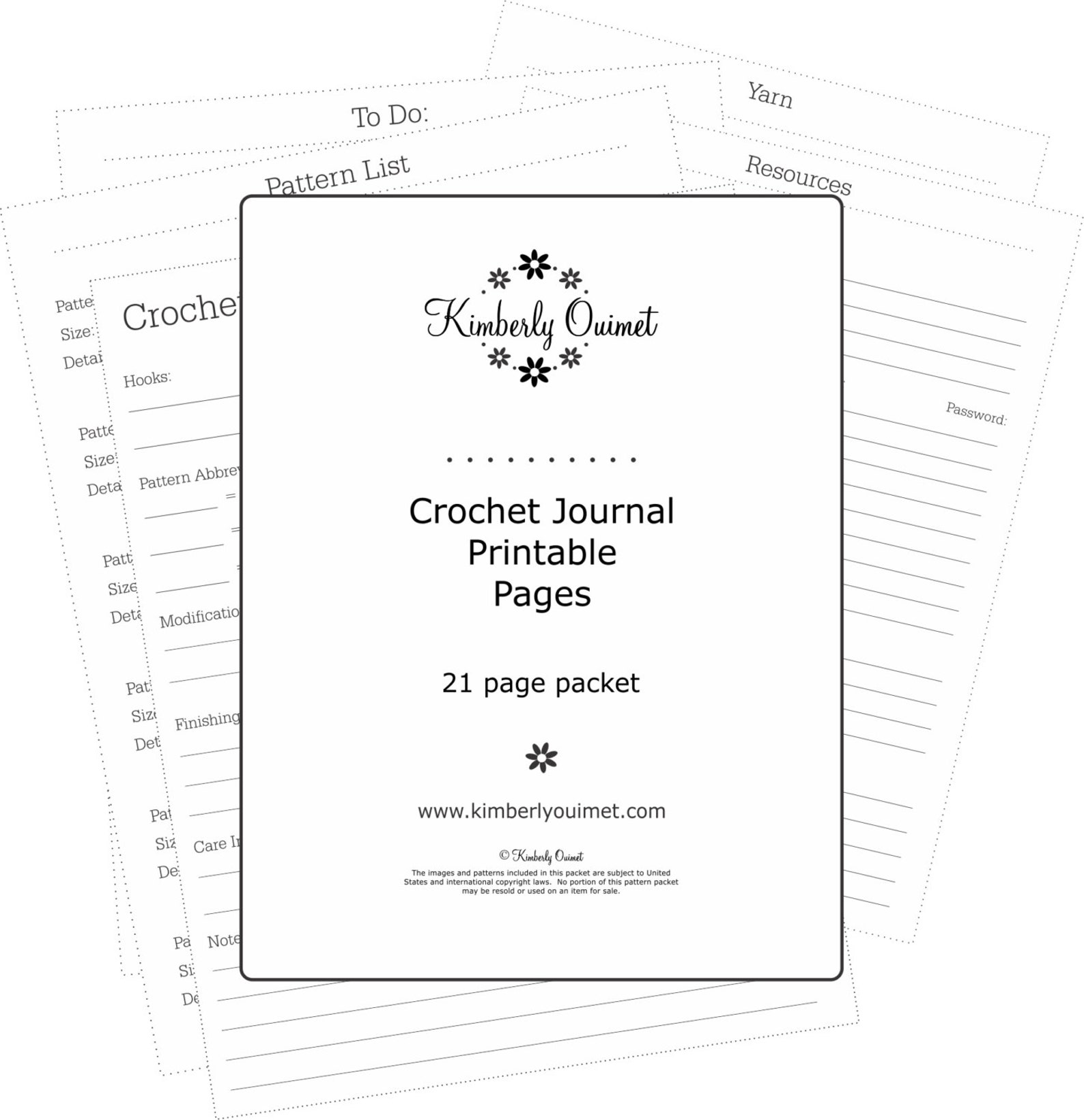 Printable Crochet Binder Set Crochet Journal Pages - Etsy