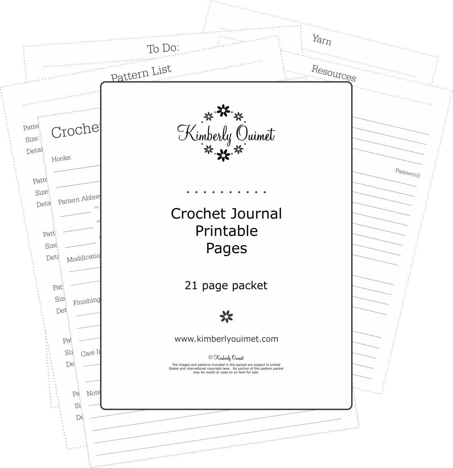 Printable Crochet Binder Set Crochet Journal Pages - Etsy