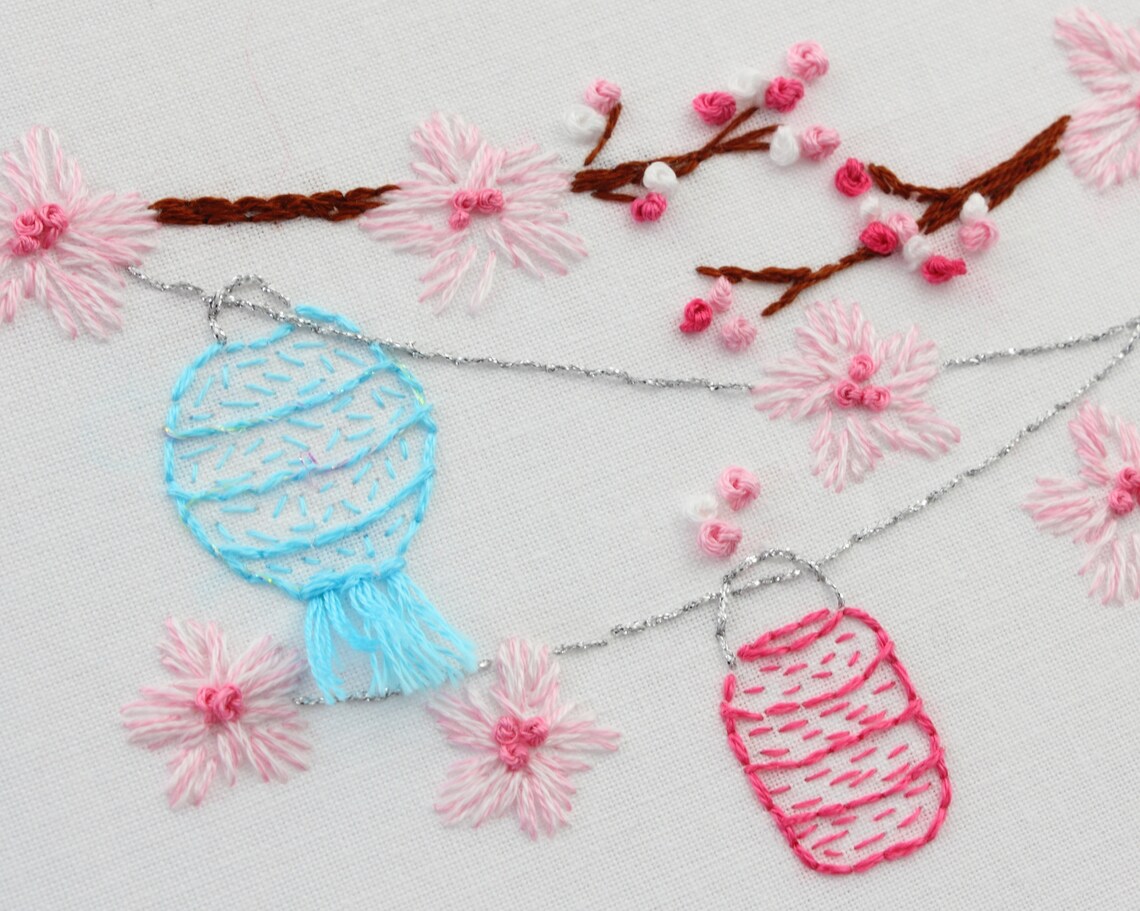 Cherry Blossom Embroidery Pattern Hand Embroidery Pattern | Etsy