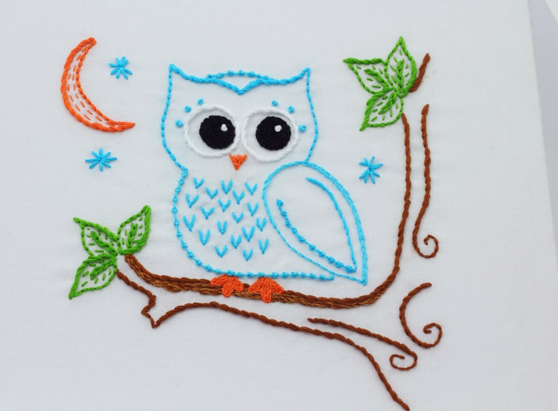 Owl Embroidery Pattern Hand Embroidery Pattern Owls Owl Design | Etsy