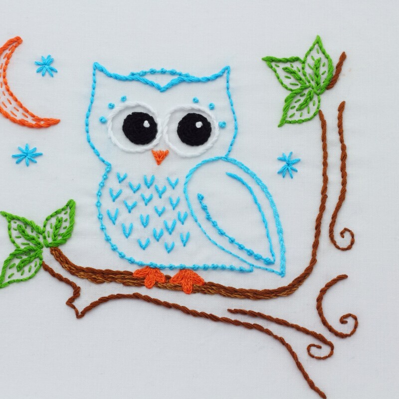 Owl Forest Embroidery - Etsy