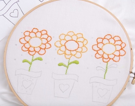 Zinnia Embroidery Pattern Flower Embroidery Design Summer | Etsy