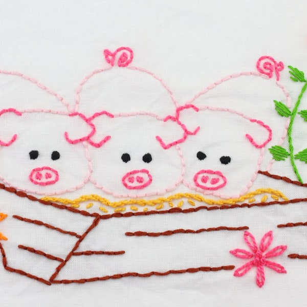 Farm Embroidery Design - Etsy