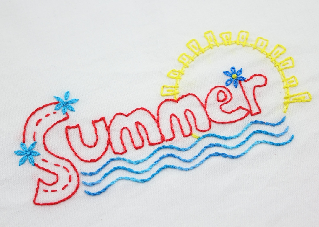 Summer Embroidery Design Hand Embroidery Pattern Printable Design - Etsy