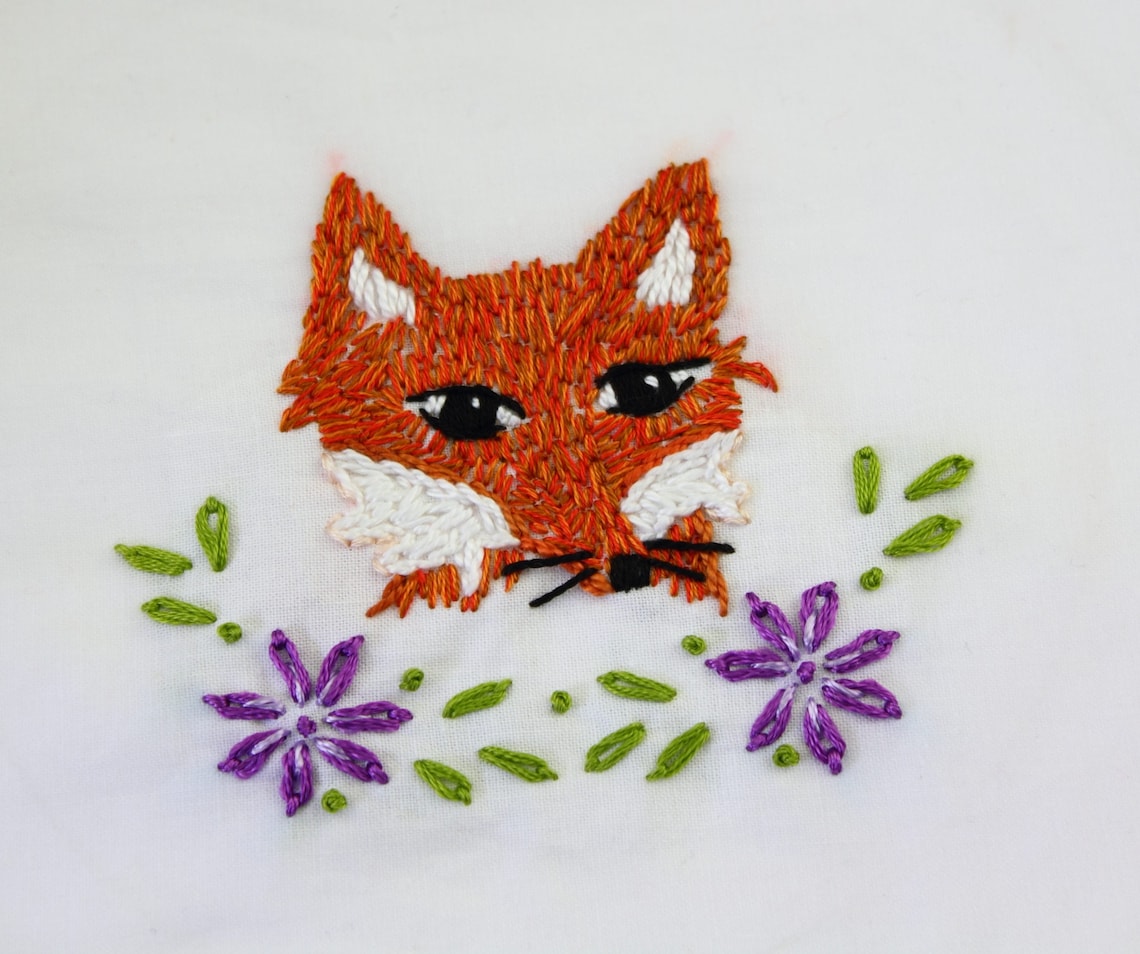 Fox Embroidery Design Fox Hand Embroidery Pattern - Etsy