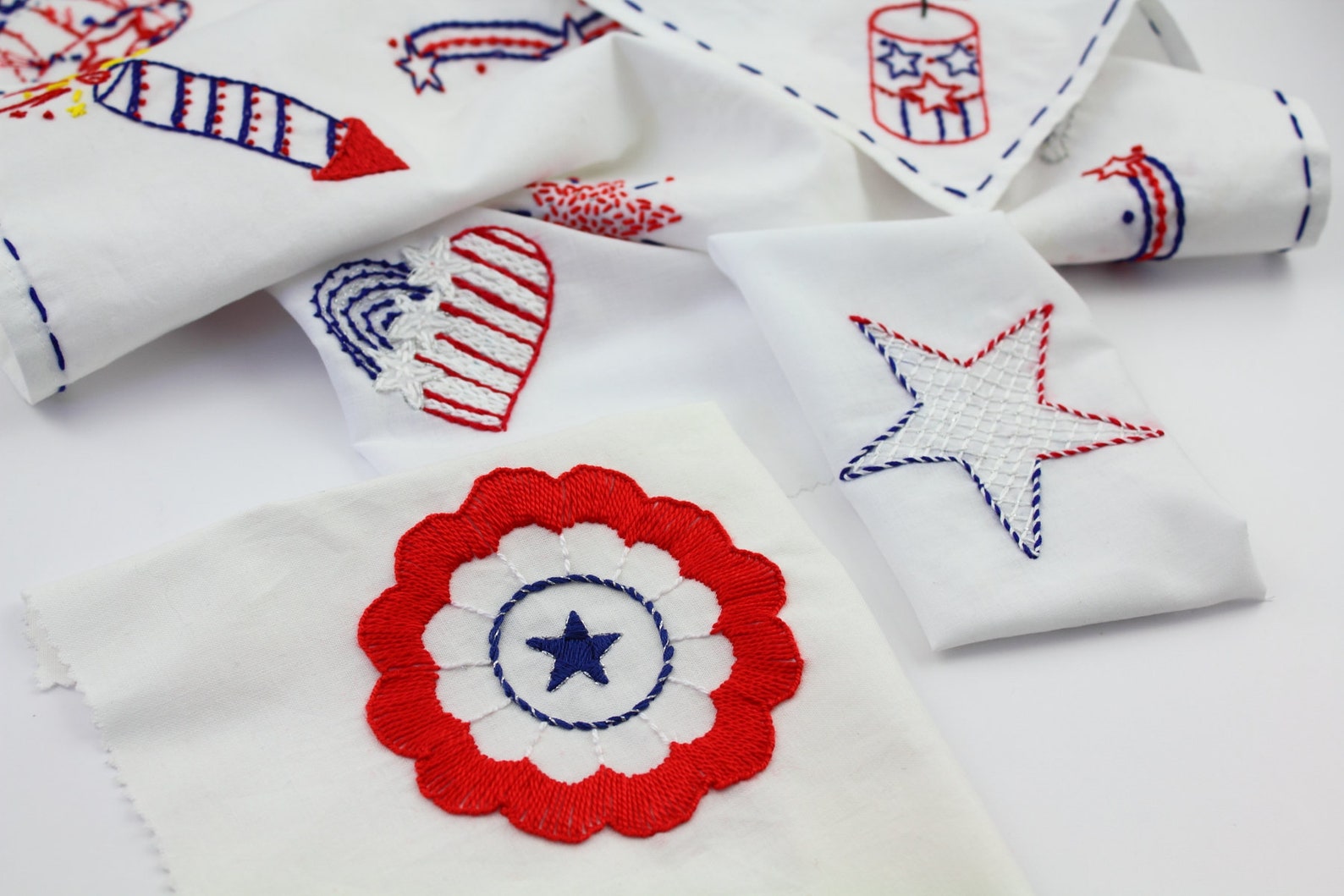 4th of July Embroidery Pattern Hand Embroidery Firecracker Fireworks ...