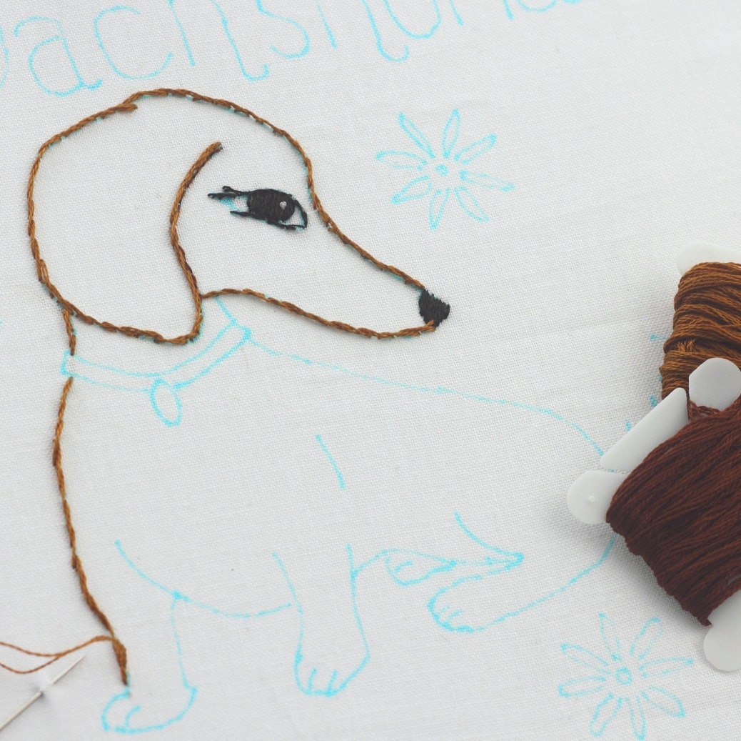 Dachshund Embroidery Design: Doxie Pattern (PDF Download) - Etsy