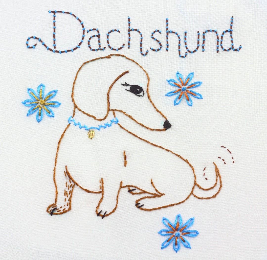 Dachshund Embroidery Design: Doxie Pattern (PDF Download) - Etsy