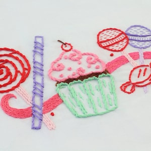 Candy Embroidery Design Candy and Sweets Hand Embroidery Pattern ...
