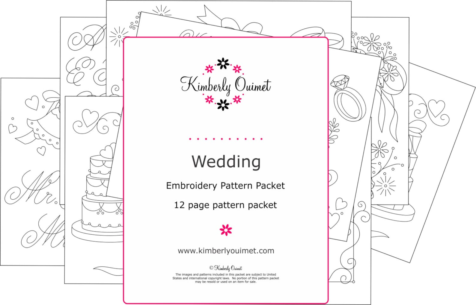 Wedding Embroidery Pattern Set Hand Embroidery Design Instant - Etsy