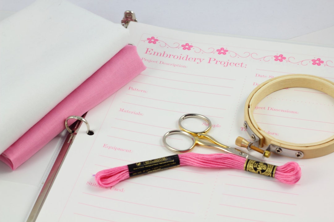 Printable Embroidery Binder Set Embroidery Journal Pages - Etsy