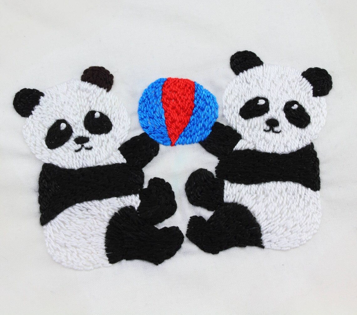 Panda Embroidery Design Panda Bear Embroidery Pattern Hand | Etsy