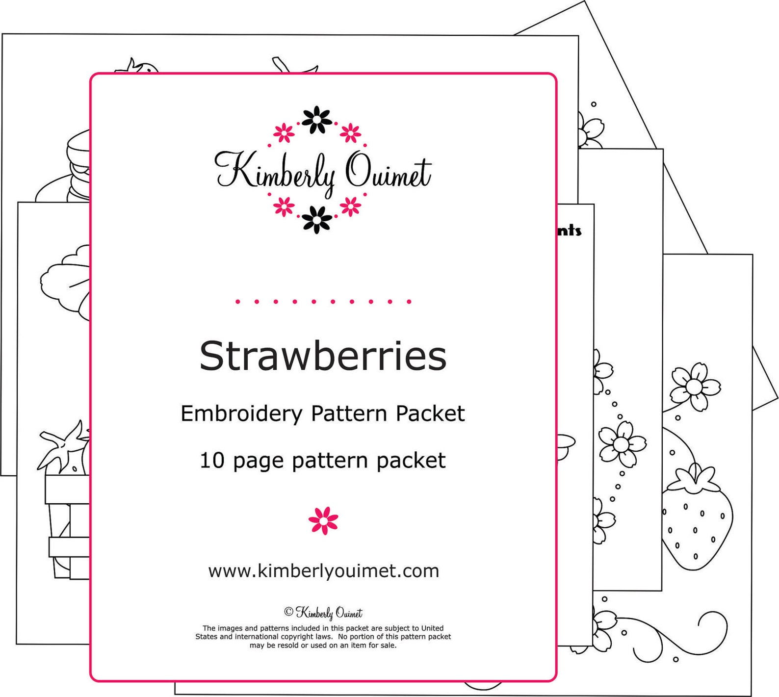 Strawberries Embroidery Pattern Packet Strawberry Embroidery Design - Etsy