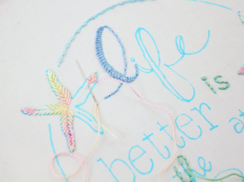 Beach House Embroidery Pattern, Coastal Decor (digital Download) - Etsy