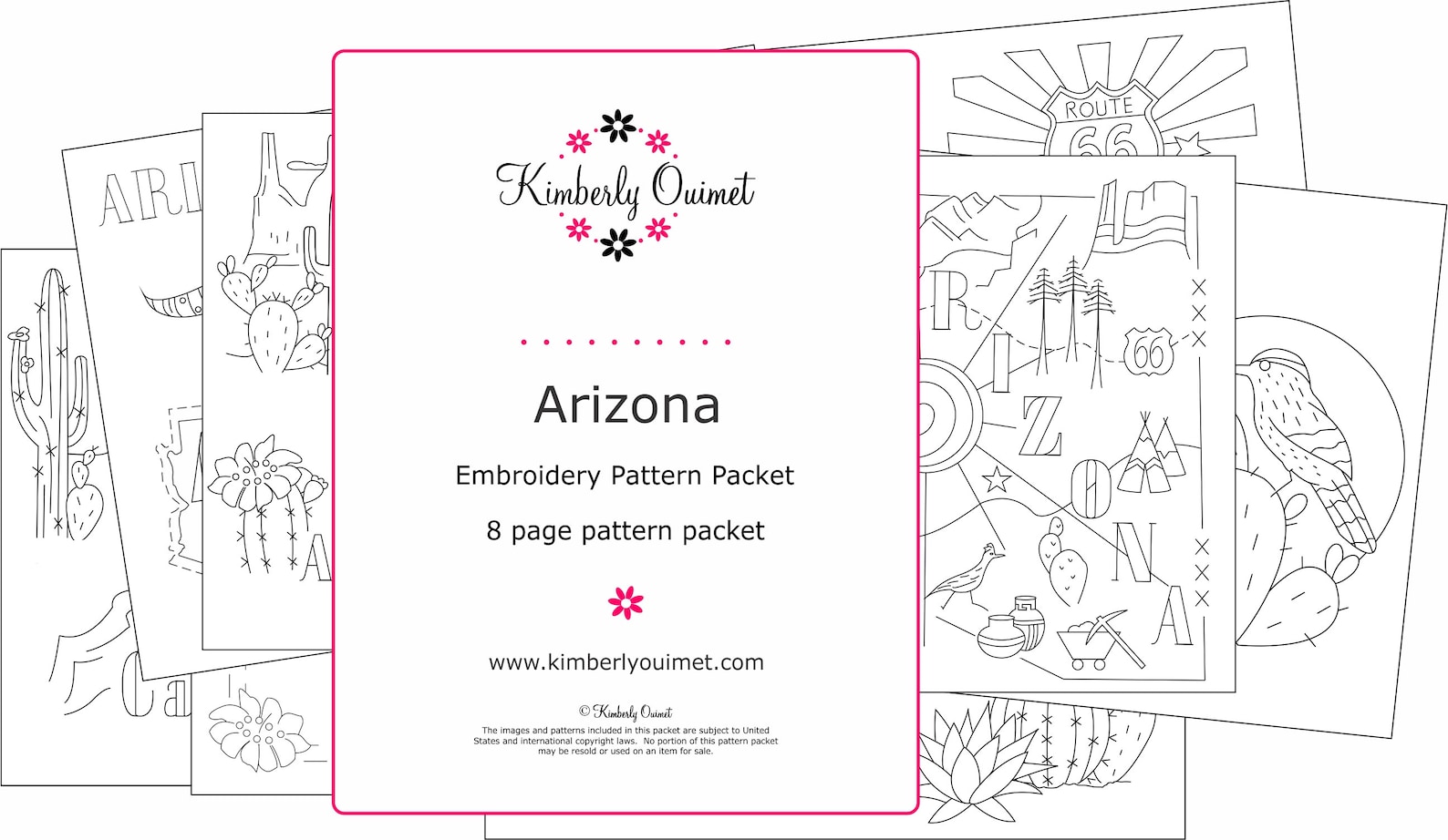 Arizona Embroidery Design Hand Embroidery Arizona Pattern | Etsy