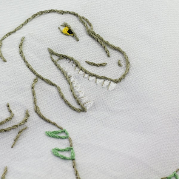 Dinosaur Embroidery Design - Etsy