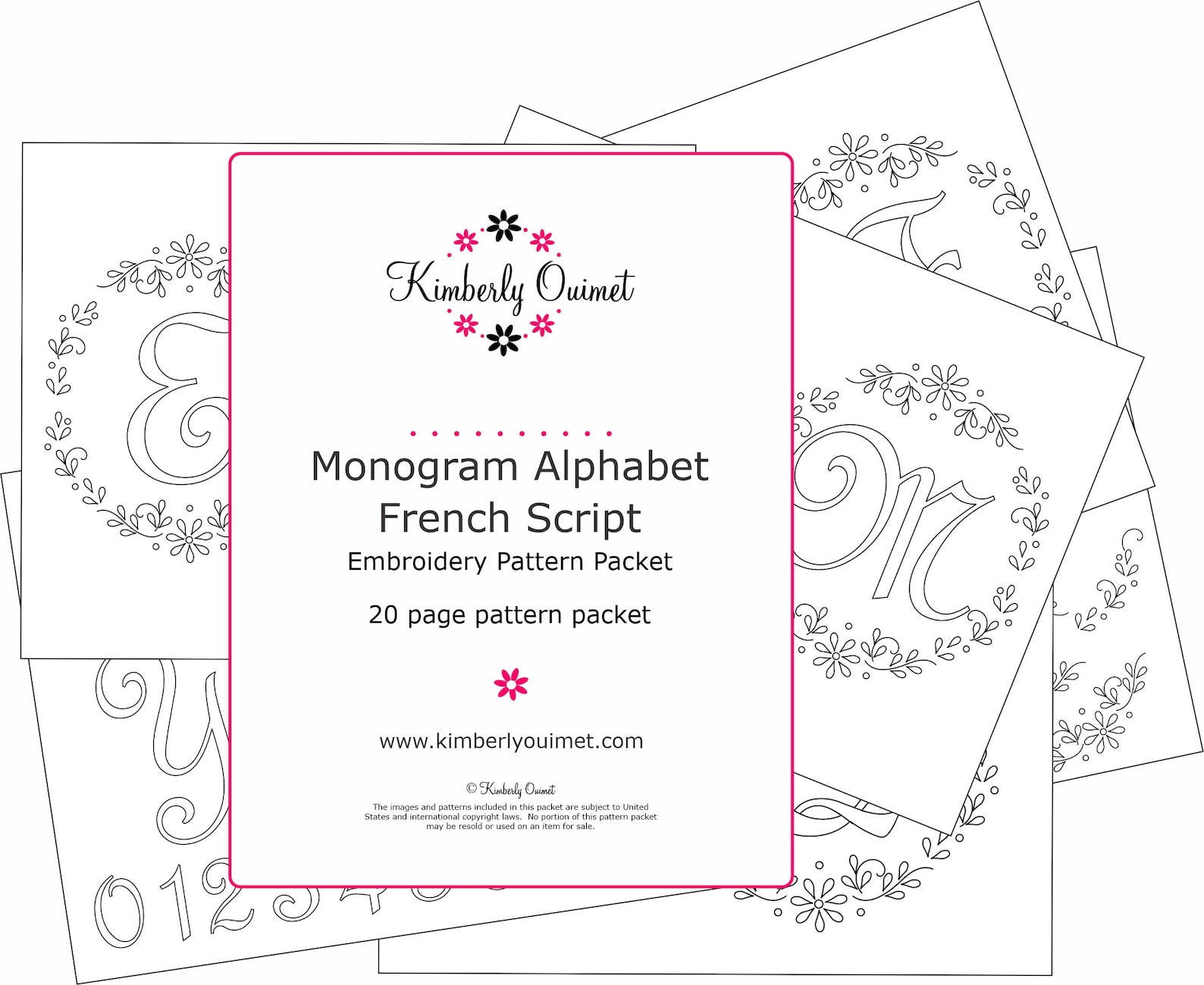 Monogram Embroidery Hand Embroidery Monogram French Script - Etsy