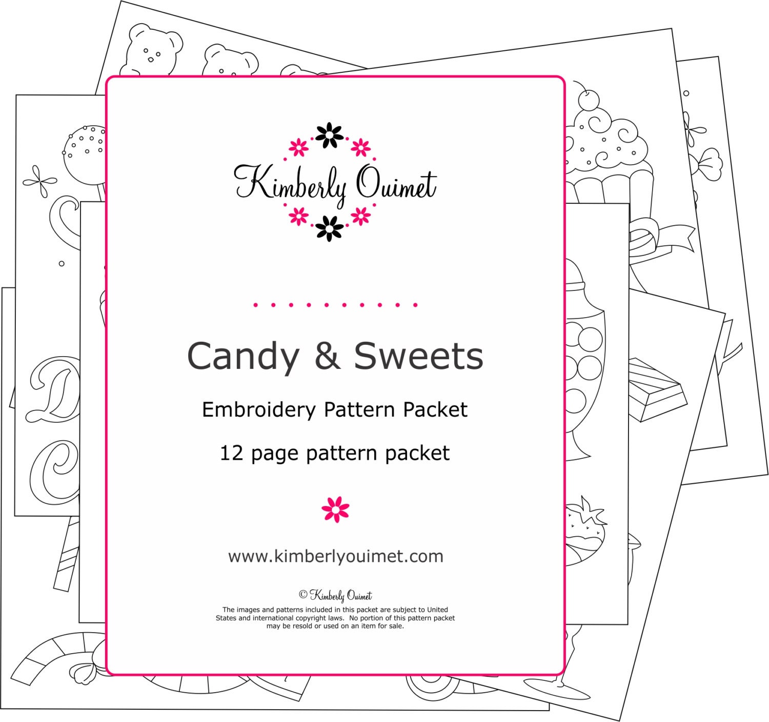 Candy Embroidery Design Candy and Sweets Hand Embroidery | Etsy
