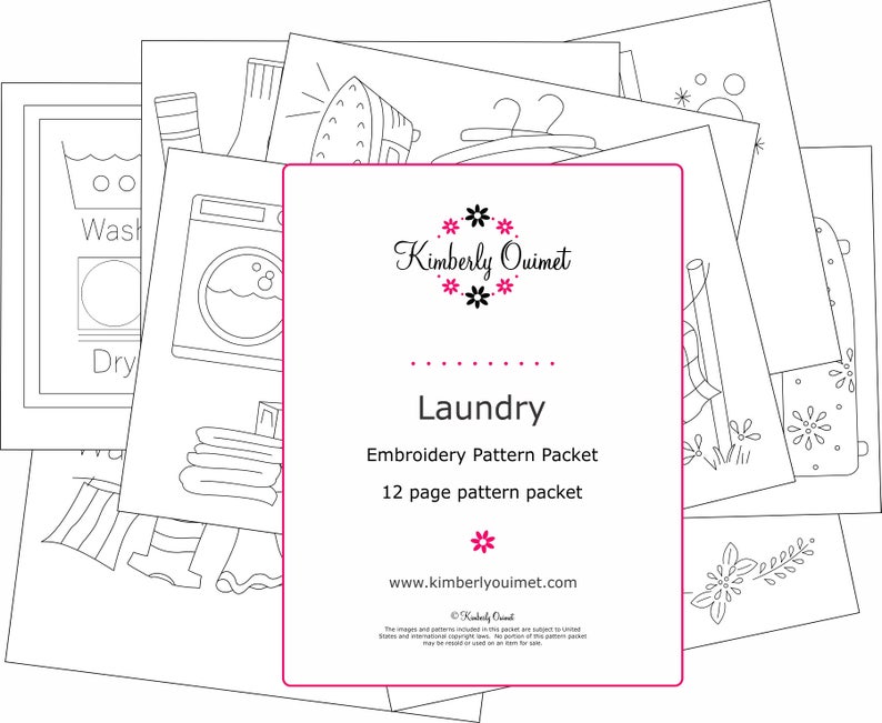 Laundry Room Embroidery Design Laundry Hand Embroidery Pattern - Etsy