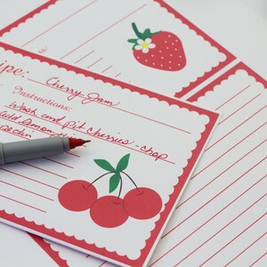 Fruit Recipe Cards 4 X 6 Editable Recipe Card Apple Peach Cherry ...