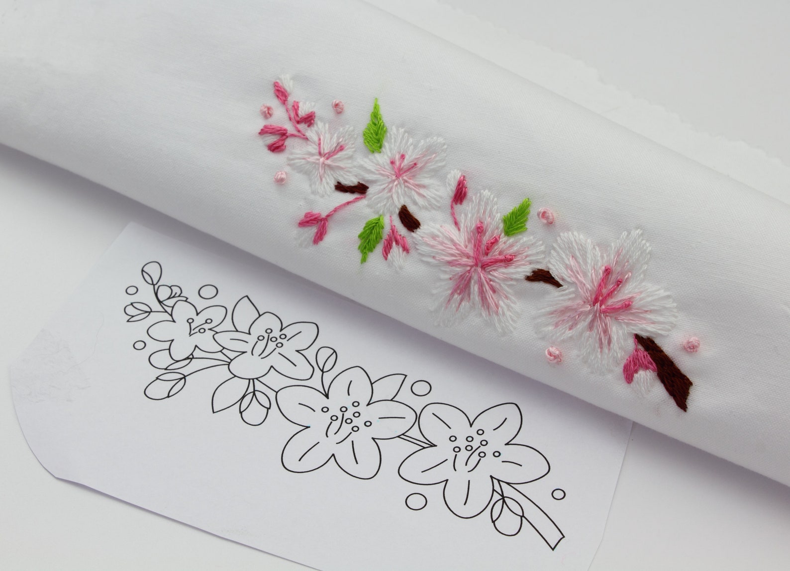 Cherry Blossom Embroidery Pattern Hand Embroidery Pattern - Etsy