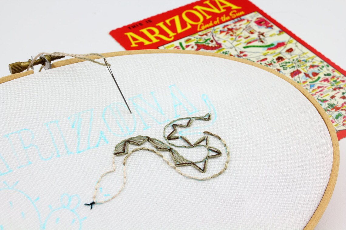 Arizona Embroidery Design Hand Embroidery Arizona Pattern | Etsy