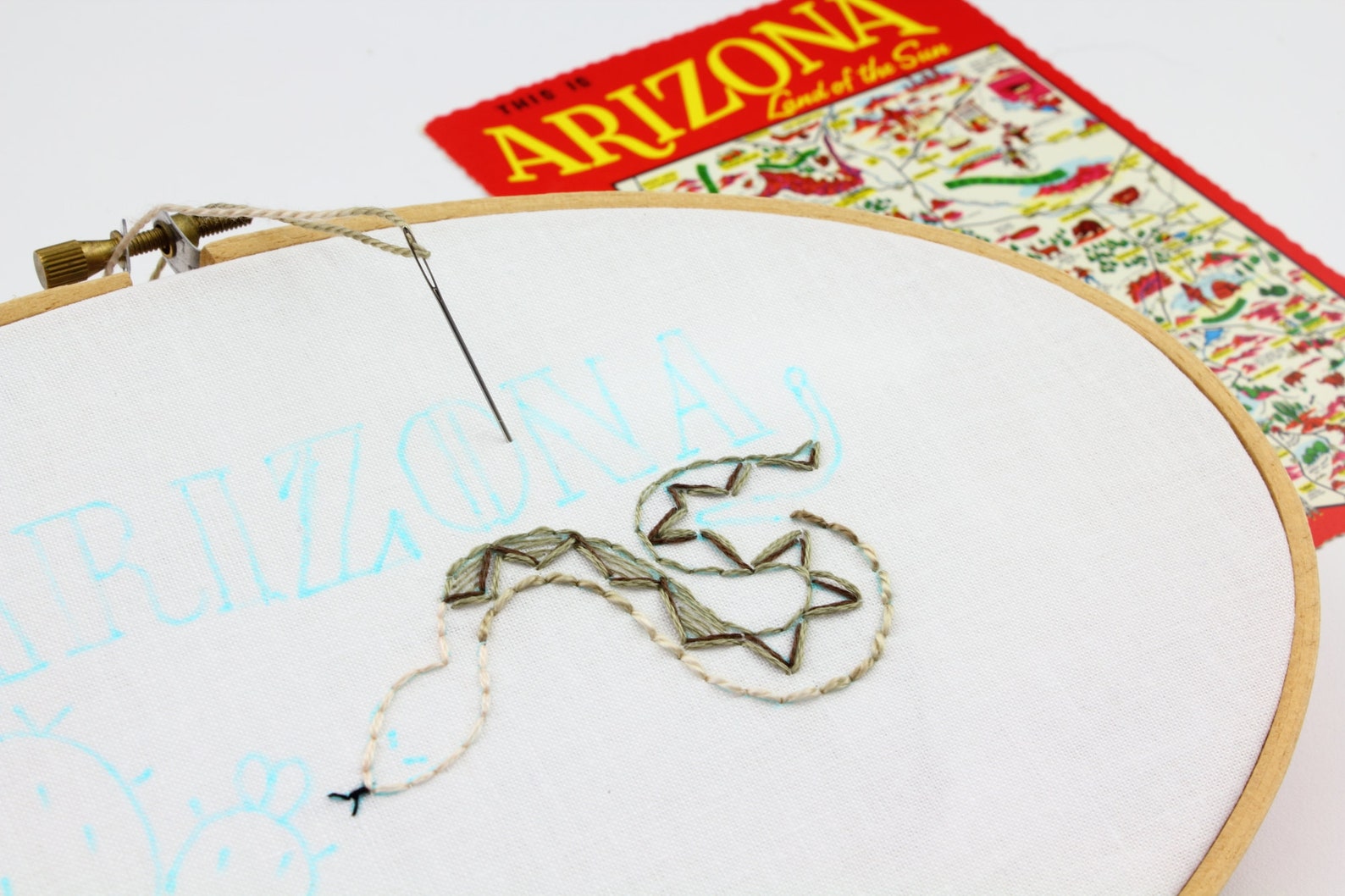 Arizona Embroidery Pattern: State Motifs, Southwest Decor (digital ...
