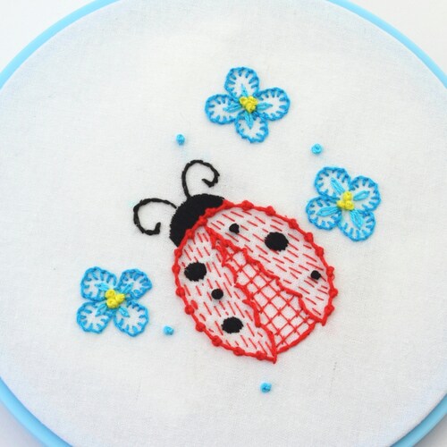 Ladybug Embroidery Pattern Mushroom Design Hand Embroidery - Etsy