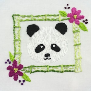 Panda Embroidery Design Panda Bear Embroidery Pattern Hand Embroidery ...
