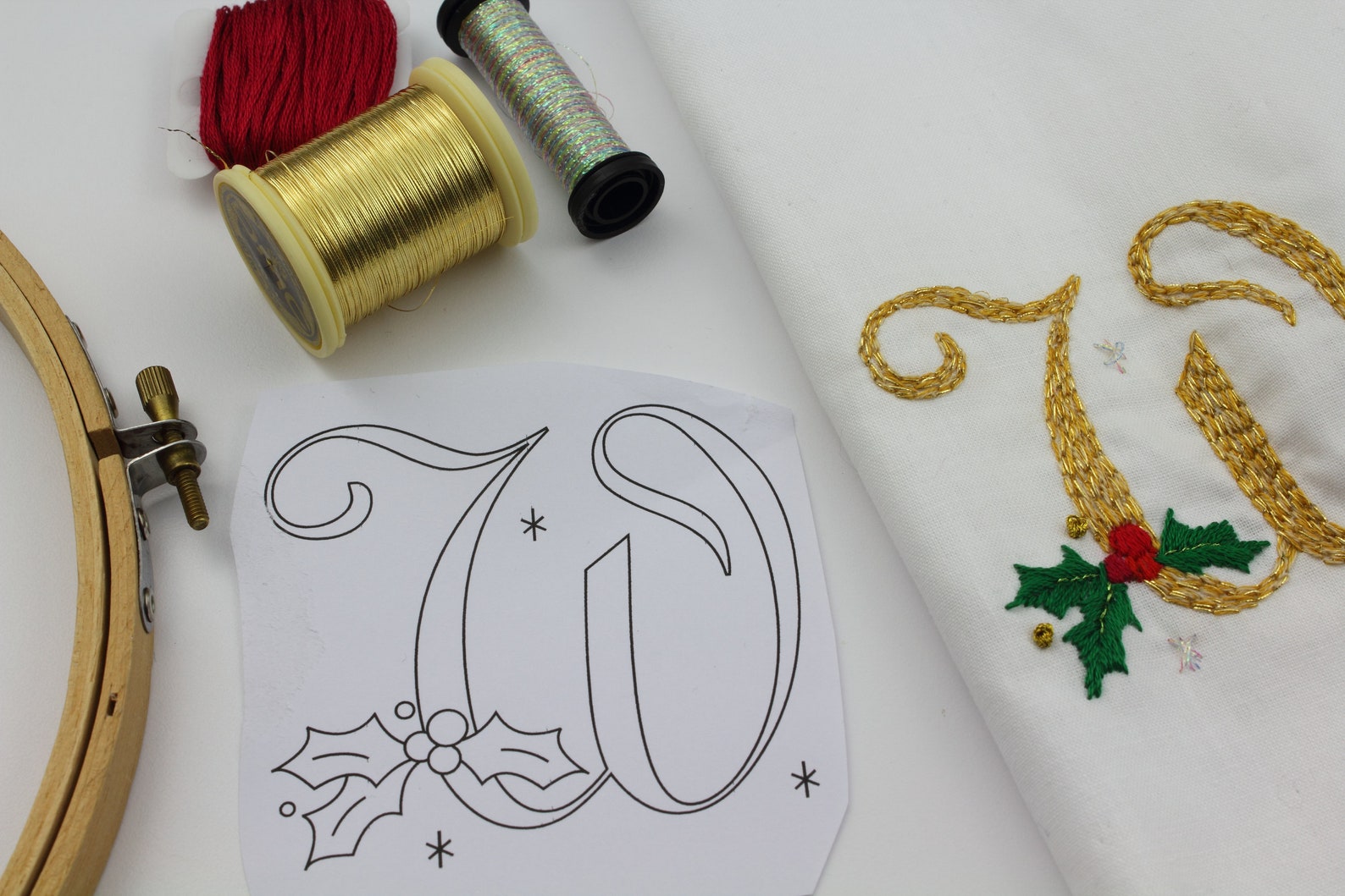 Christmas Monogram Embroidery Hand Embroidery Monogram - Etsy