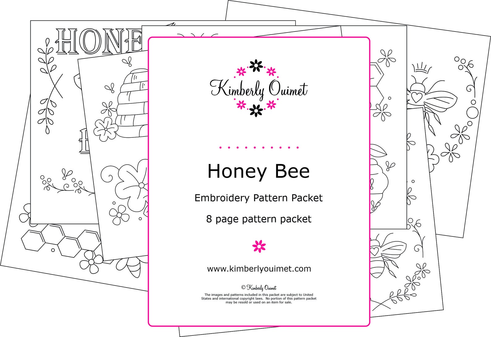 Honey Bee Embroidery Design Hand Embroidery Pattern Bee Hive - Etsy