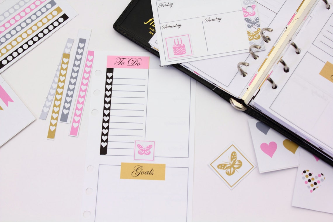 Planner Calendar Printable Planner Stickers Planner Inserts - Etsy
