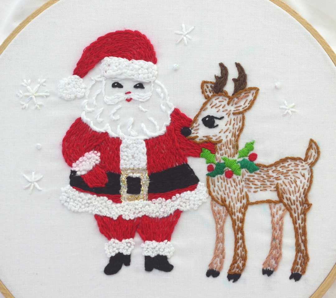 Santa Claus Embroidery Pattern Santa Embroidery Design Christmas ...