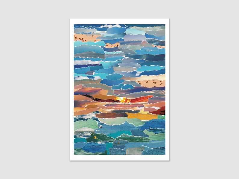 Contemporary Collage Art Print - Time - Etsy