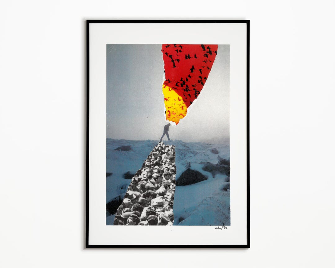 Collage Art Original Collage Work Temple - Etsy