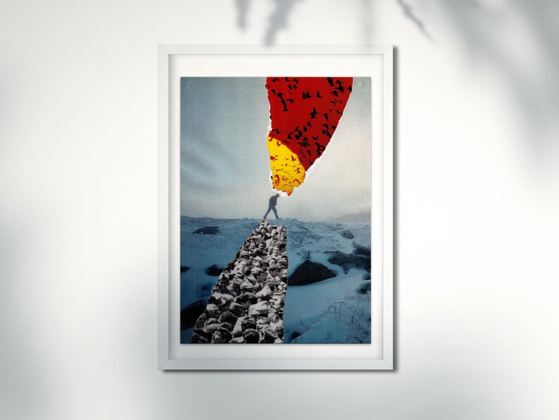 Contemporary Collage Art Print - Temple - Etsy