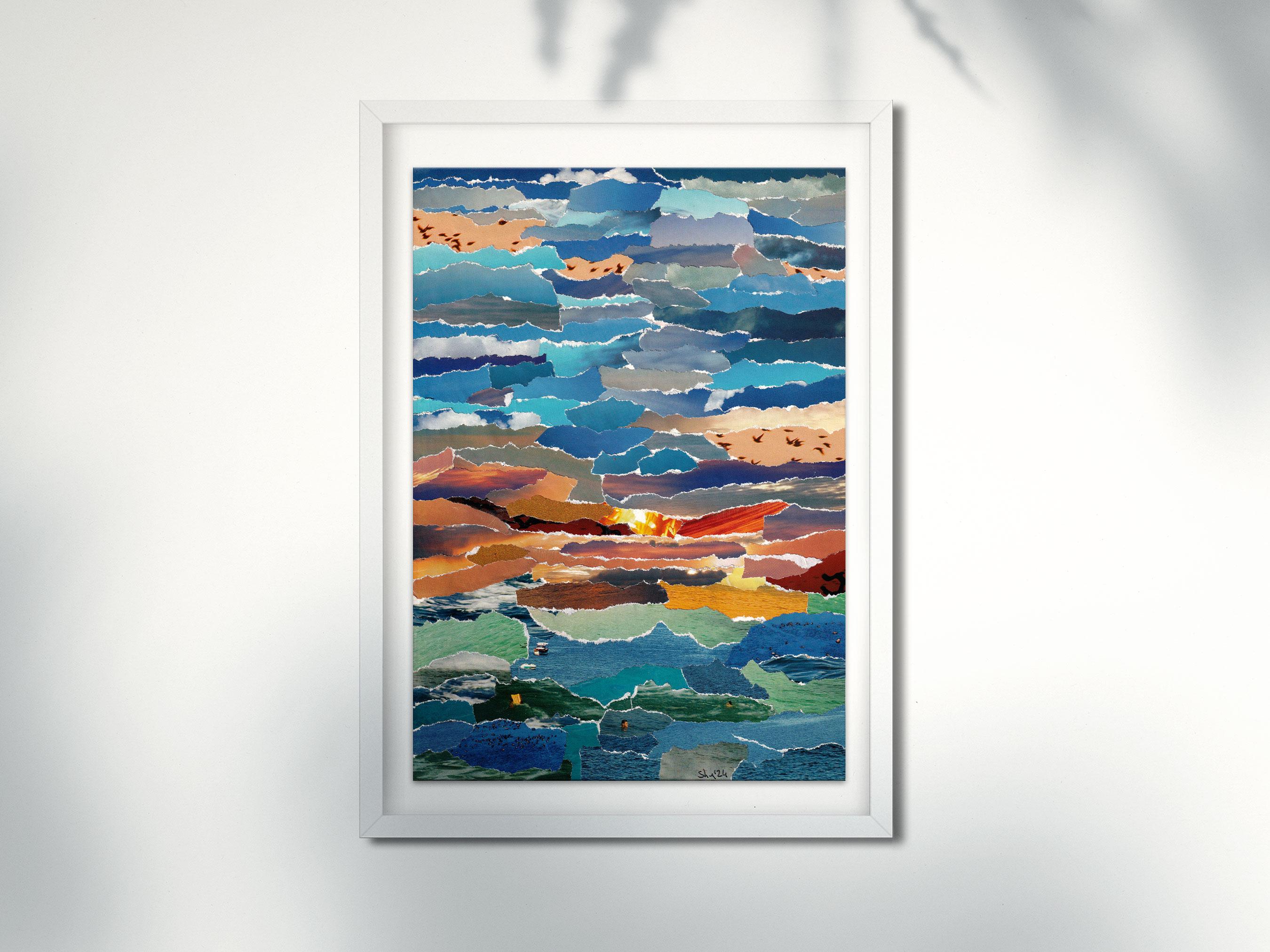 Contemporary Collage Art Print - Time - Etsy